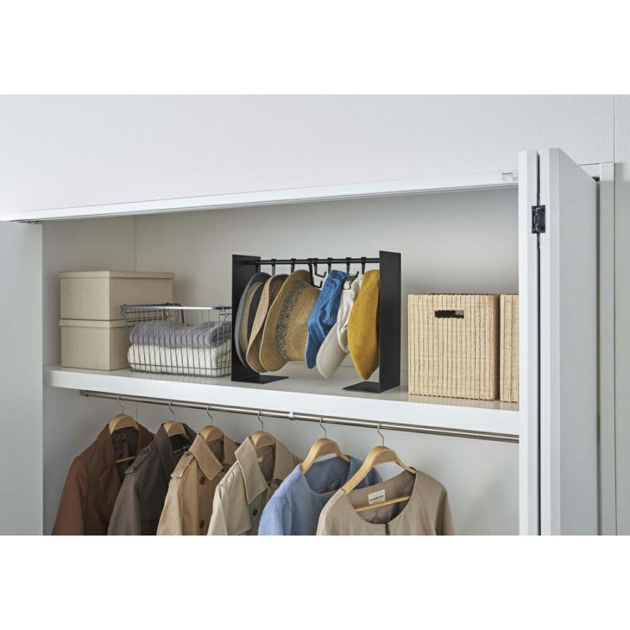 山崎実業 帽子収納スタンド タワー tower 帽子掛け 伸縮式 フック 10個 型くずれ防止 取り出しやすい おしゃれ コンパクト ホワイト ブラック 6127 6128 ...