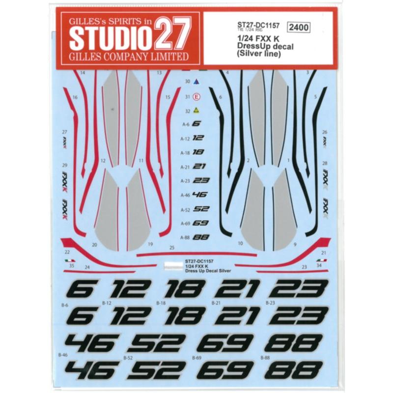 1/24 FXX K Dress Up decal Silverline T社1/24対応 : 車模型 barchetta - 通販 ...