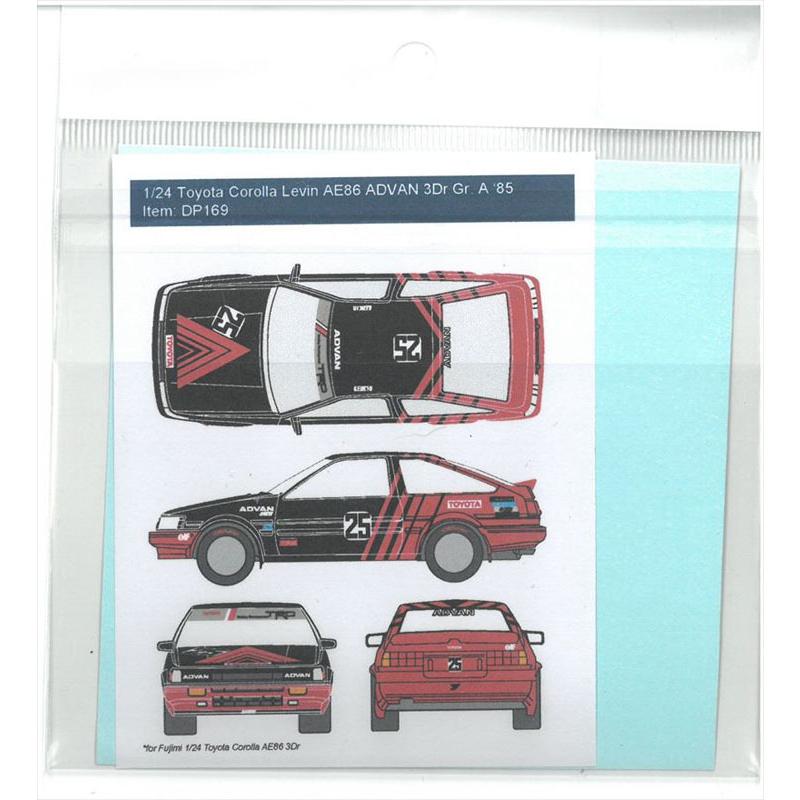1/24 トヨタ カローラ レビン AE86 ADVAN Inter Tec Winner 85' for Fujimi Toyota ...