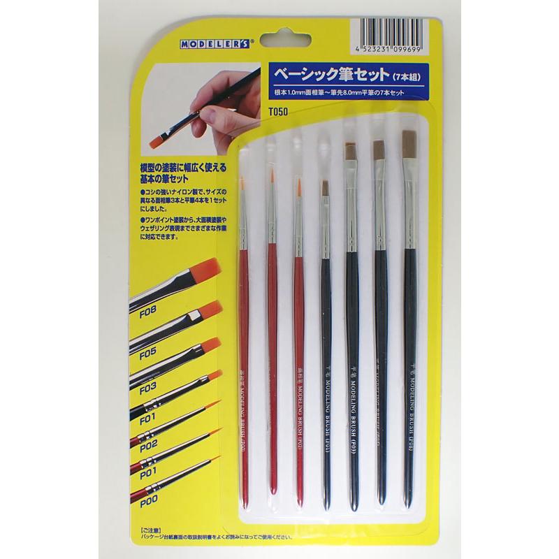 ベーシック筆セット 7本組 モデラーズ プラモデル フィギュア 塗装 T050 : md-t050 : 車模型 barchetta - 通販 - Yahoo!ショッピング
