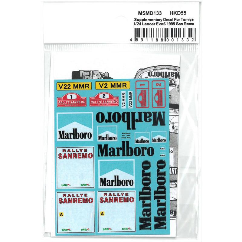 1/24 Tobacco Decal for Lancer Evo6 1999 San Remo Rally MSMクリエーション ...