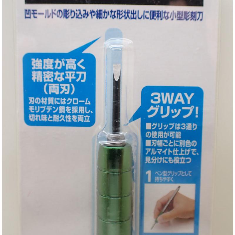 ウェーブ HG細幅彫刻刀 平刀 刃幅2.0mm WAVE クロームモリブデン鋼 小型彫刻刀 HT-413 : 車模型 barchetta ...