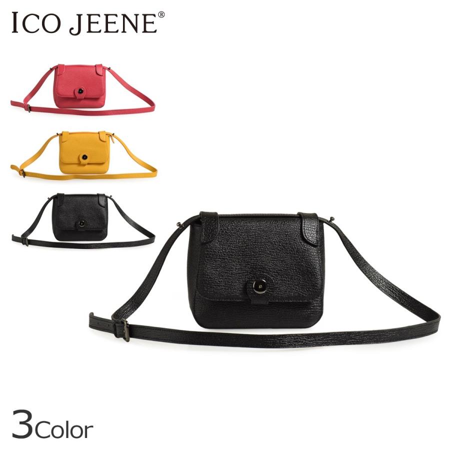 バッグ レディース イコジーニ ミニバッグ 本革 ポシェット ファスナー付き 小さめ ICO JEENE ビビッドカラー レザー : バルコス ...