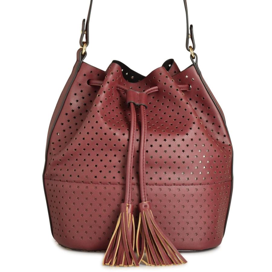 バッグ レディース イコジーニ 本革 ショルダーバッグ 巾着 ポーチ付 ICO JEENE スターカットワーク カバン : koa92 ...