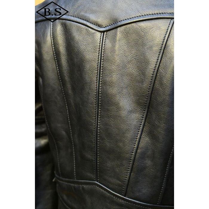 Aero Leathers（エアロレザー） AERO LEATHER レザージャケット Halfbelt Elite ハーフベルト エリート BLACK ブラック : BarnStormer2 ...