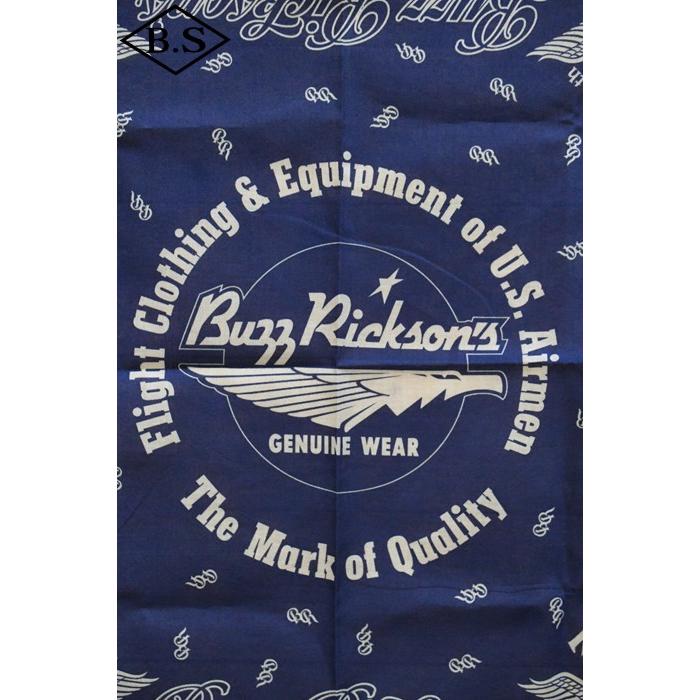 BUZZ RICKSON'S バズリクソンズ RICKSON’S バンダナ 30th ANNIVERSARY 30周年記念 BLUE ...