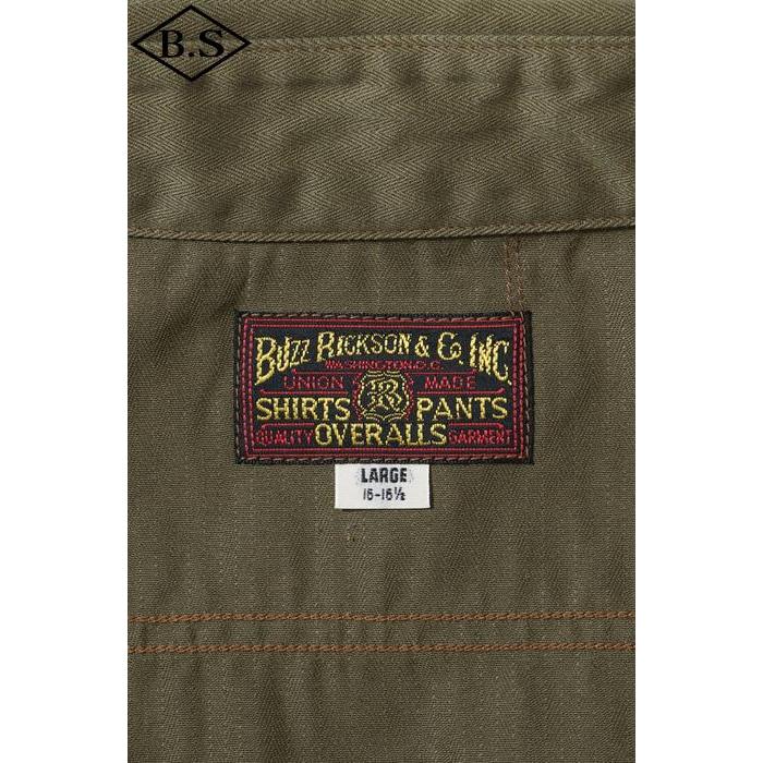 BUZZ RICKSON'S バズリクソンズ Buzz Rickson’s 半袖シャツ BR39530 HERRINGBONE WORK SHIRT (SHORT SLEEVE ...