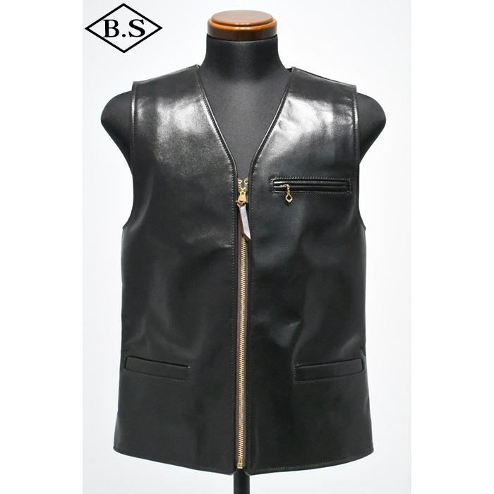 ワイツーレザー Y’2 LEATHER レザーベスト PV-05 VINTAGE HORSE LIGHT ZIP VEST Spring Edition BLACK ...