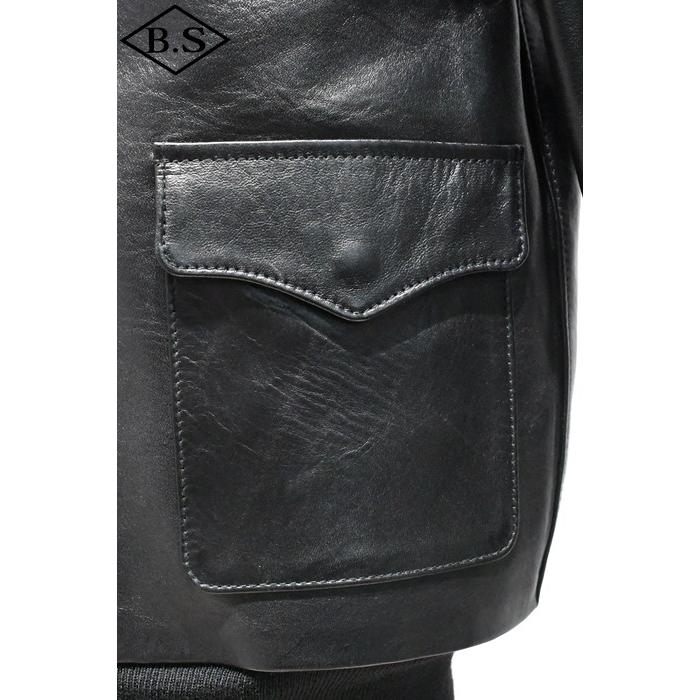 ワイツーレザー Y’2 LEATHER レザージャケット A-2 ECO HORSE PIGMENT Type BLACK : BarnStormer2号店 - 通販 - Yahoo!ショッピング