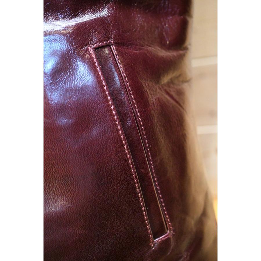 ワイツーレザー レザージャケット Y’2 LEATHER LS-16 ANILINE HORSE WORK JKT アニリンホースワークジャケット チェリー 大きいサイズ ...