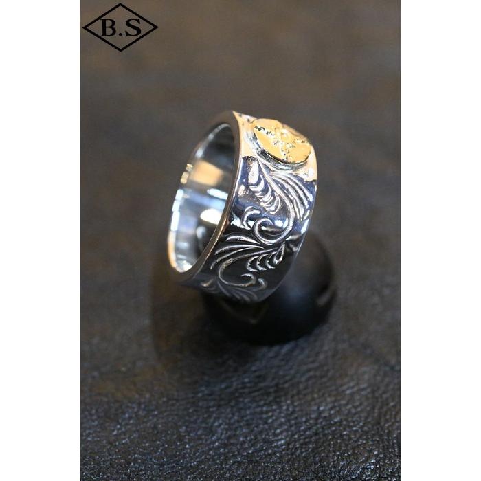 ファーストアローズ FIRST-ARROW's R-005 K18付平打12mm カラ草彫りリング シルバー : BarnStormer2号店 - 通販 - Yahoo!ショッピング