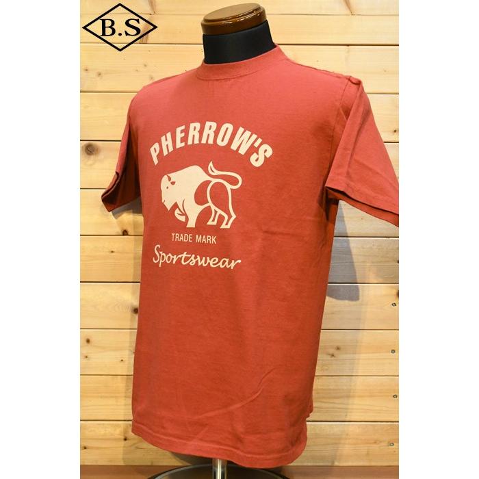 Pherrow's フェローズ PHERROW’S Tシャツ 23S-PT2 バッファロープリントTシャツ : BarnStormer2号店 - 通販 - Yahoo!ショッピング