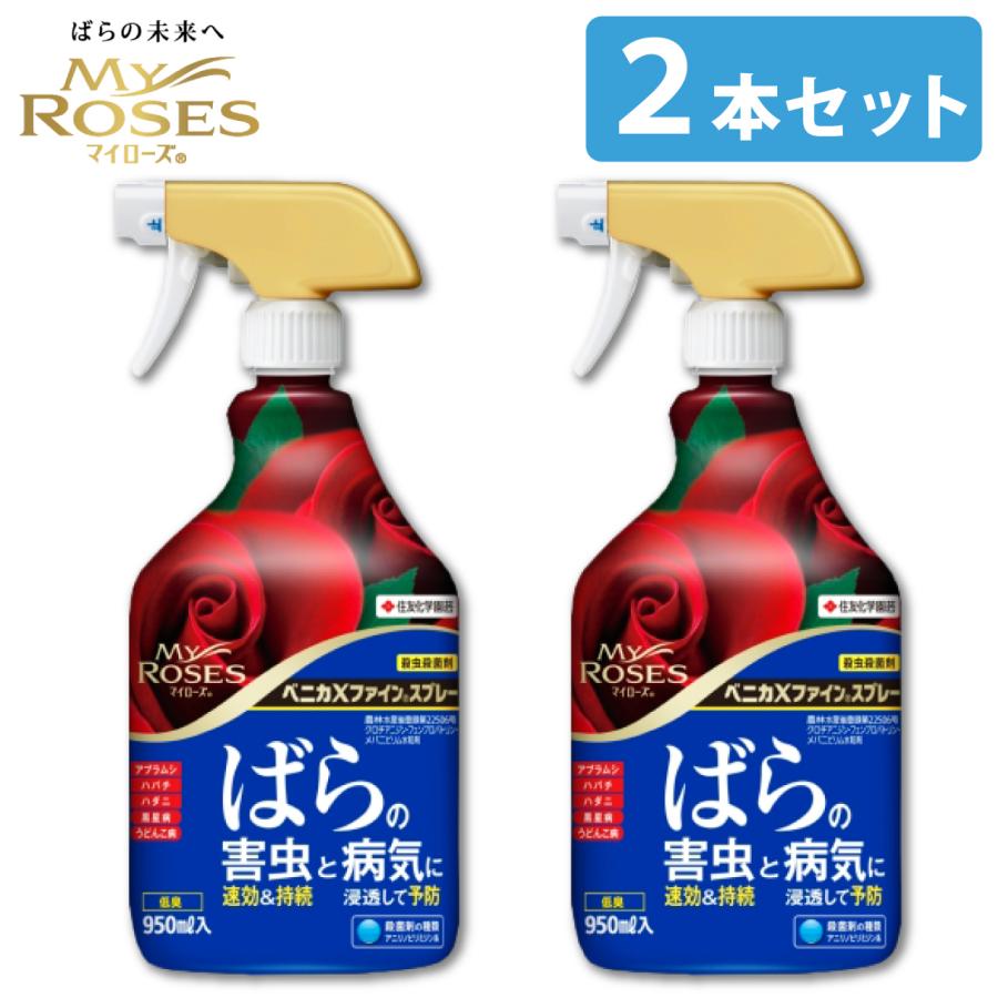 住友化学園芸 殺虫殺菌剤 マイローズ ベニカXファインスプレー 950ml 2本セット 園芸用品 ガーデニング うどんこ病 黒星病 KINCHO園芸 : 芝生のことならバロネスダイレクト ...
