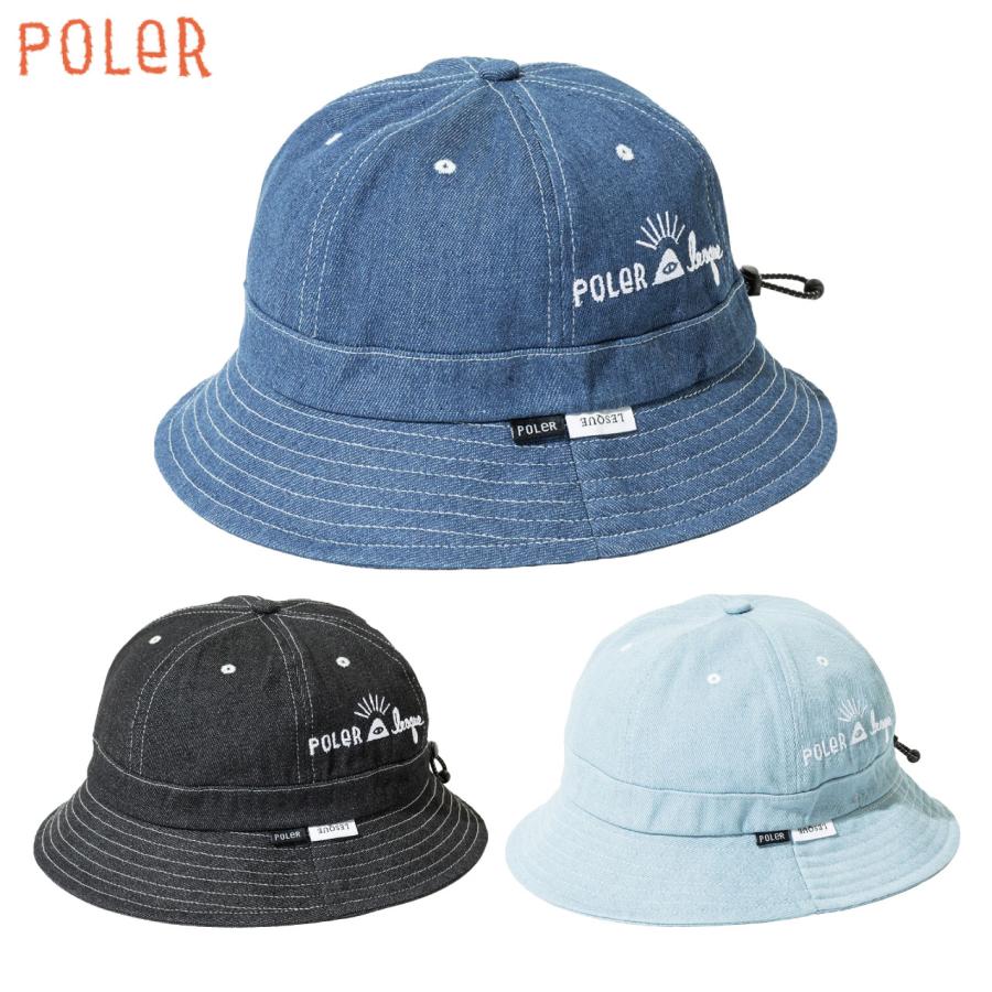 POLeR POLER ポーラー DENIM BELL HAT BLACK BLUE LIGHT 251MCV0085 ブラックデニム ブルーデニム ライトブルーデニム ギフト : バロネス ...