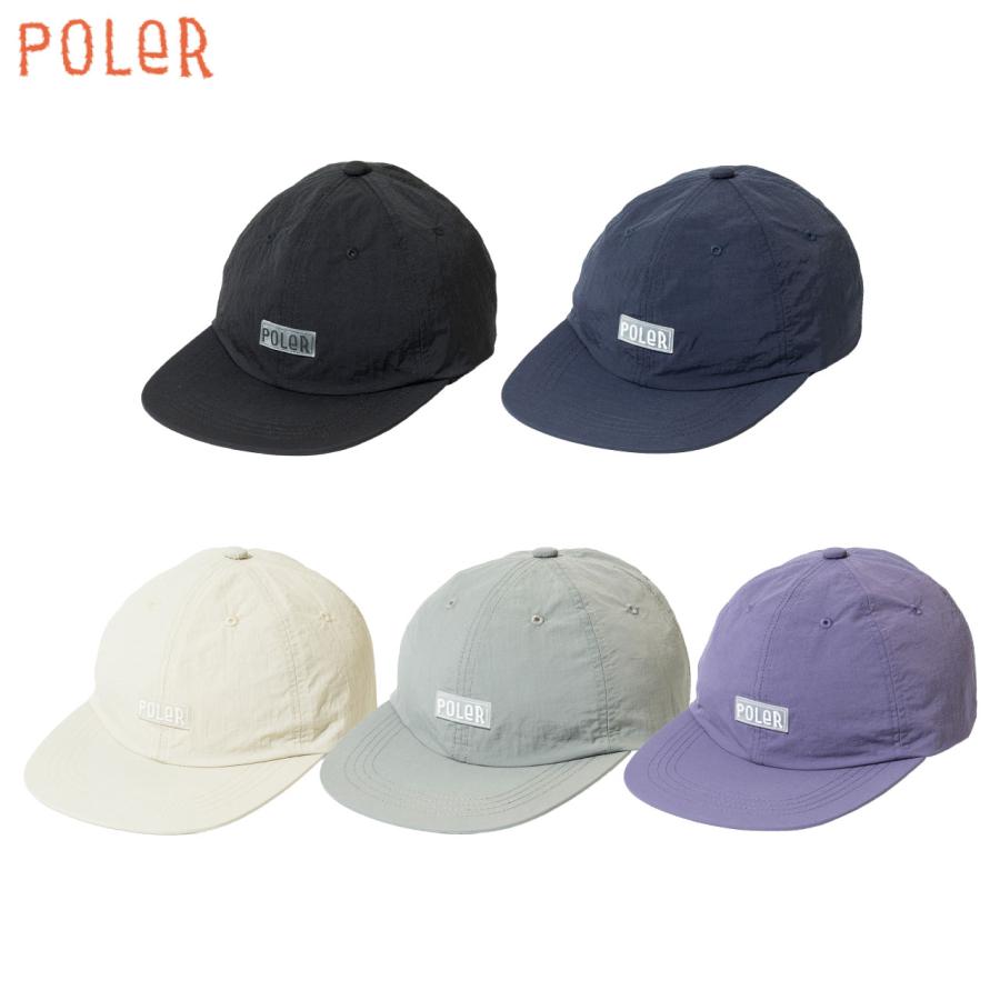 POLeR POLER ポーラー FURRY FONT NYLON 6P CAP BLACK NAVY IVORY GRAY PURPLE 251MCV0092 ブラック ネイビー アイボリー ...