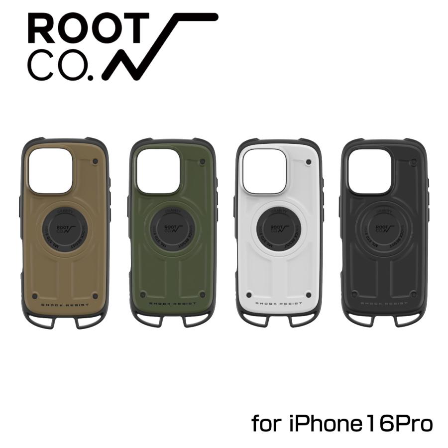 ROOT CO. ルートコー iPhone16Pro専用 GRAVITY Shock Resist Case Rugged. iPhoneケース ブラック ホワイト カーキ コヨーテ ...