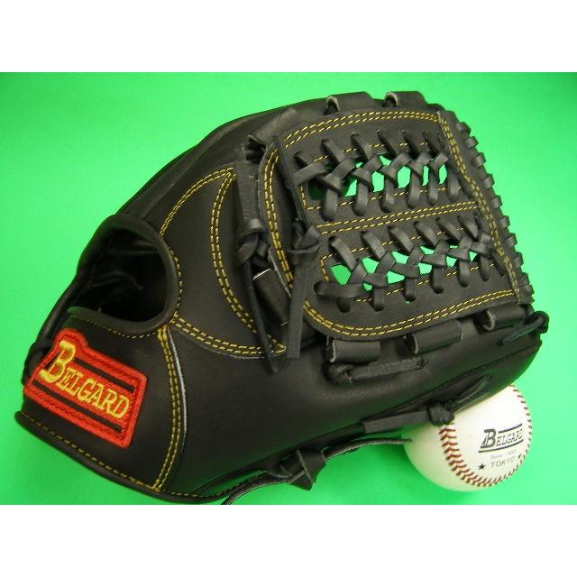 BELGARD（ベルガード） 型付け加工無料 内野用 ブラック×イエロー糸 野球ソフトボール兼用 軟式M号球 ソフトボールにおすすめです ...