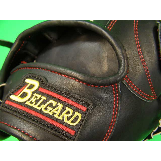 BELGARD（ベルガード） 型付け無料 硬式用 外野用 標準サイズ 右投げ用 ブラック×レッド糸 高校野球対応カラー 外野 12.75インチ ...