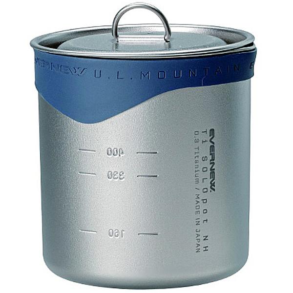EVERNEW エバニュー チタンソロポット NH (ECA624) ／ クッカー コッヘル 550ml 登山 キャンプ 軽量 深型 目盛り付 ウルトラライト ノーハンドル : アウトドア ...