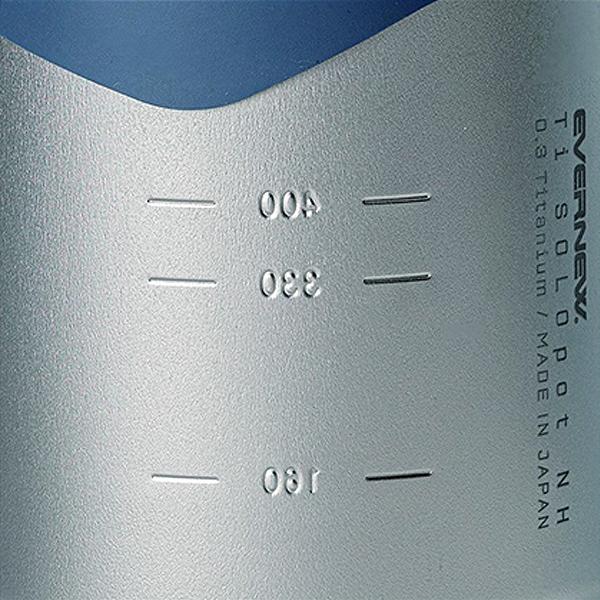 EVERNEW エバニュー チタンソロポット NH (ECA624) ／ クッカー コッヘル 550ml 登山 キャンプ 軽量 深型 目盛り付 ウルトラライト ノーハンドル : アウトドア ...