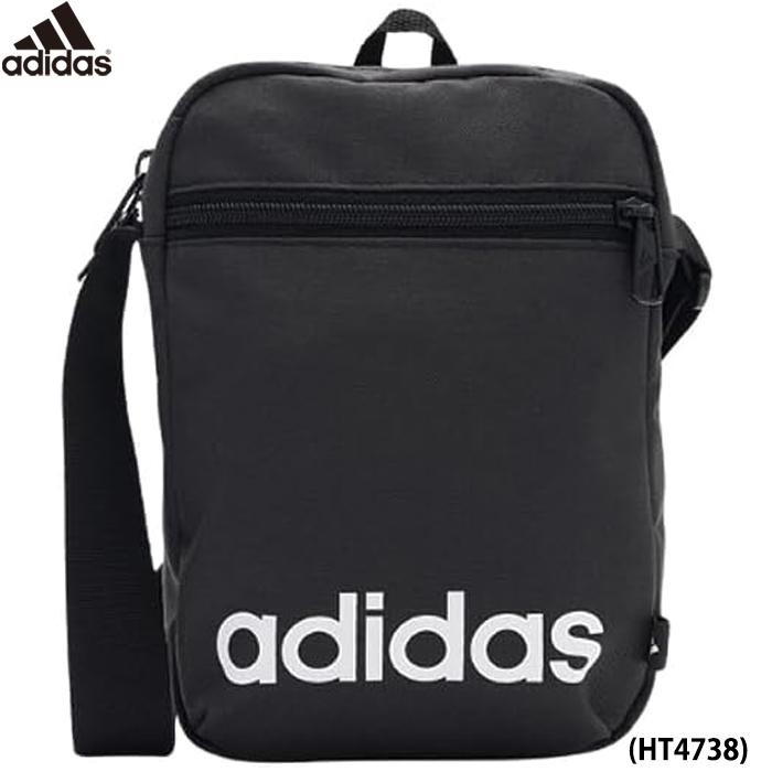 adidas あすつく アディダス リニアオーガナイザー ブラック/ホワイト ミニバッグ ポーチ ミニショルダー EAW48 HT4738 ...
