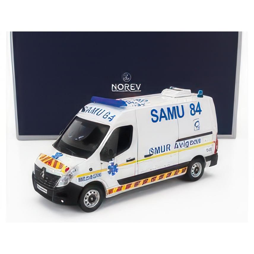 RENAULT MASTER VAN SAMU AMBULANCE 2014 WHITE YELLOW/NOREV 1/43ミニカー : バスクホビー - 通販 - Yahoo!ショッピング