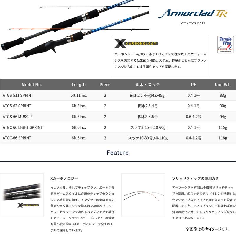●パームス　アーマークラッドTR ATGS-66 MUSCLE (スピニングモデル) アングラーズリパブリック ○パームス アーマークラッドTR ATGS-66