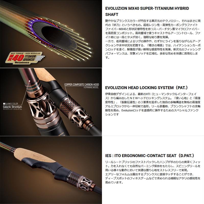 エボルジオン 【ご予約商品】 メガバス 2025NEW エヴォルジオン (MX40-TAS) SP F1.1/2-610ti-S LYCAON LD LONG DISTANCE ※5月下旬以降 ...