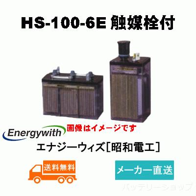 HS-100-6E触媒栓付【エナジーウィズ】（昭和電工・日立化成・新神戸）《送料無料》メーカー直送 据置鉛蓄電池HS形（バッテリー ...