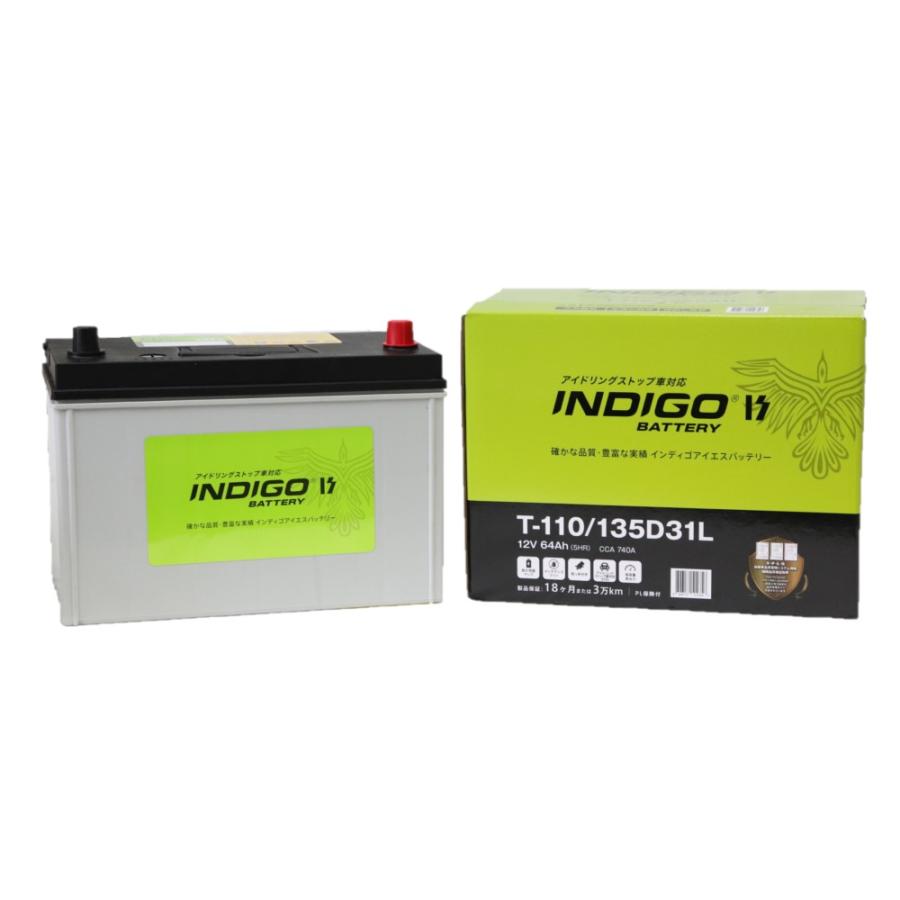 INDIGO インディゴ（INDIGO）バッテリー T‐110/135D31L アイドリングストップ車対応 最上級グレード : 九州トータル ...