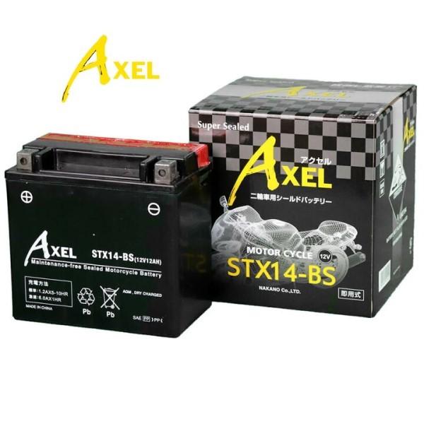 G＆Yuバッテリー アクセル AXEL STX14-BS [ YTX14-BS / FTX14-BS GTX14-BS ] バイク用バッテリー : batterys-cafe - 通販 ...