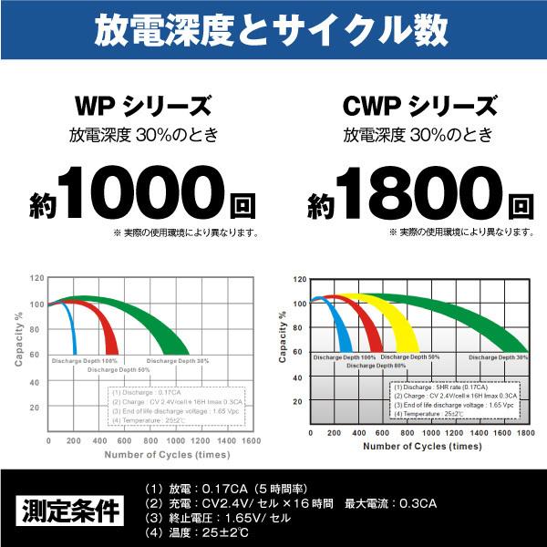 CWP100-12N 初期補充電済み サイクルバッテリー 長寿命・高サイクル LONG正規代理店品 グリーンパワーバッテリー ソーラー発電 ...