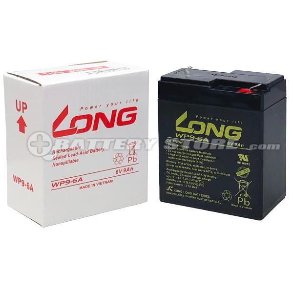 業務、産業用 WP9-6A（産業用鉛蓄電池） 6V 9Ah LONG 長寿命・保証書付き 電動乗用玩具 防災 防犯 システム機器 UPS(無停電電源装置) 対応 サイクルバッテリー ...
