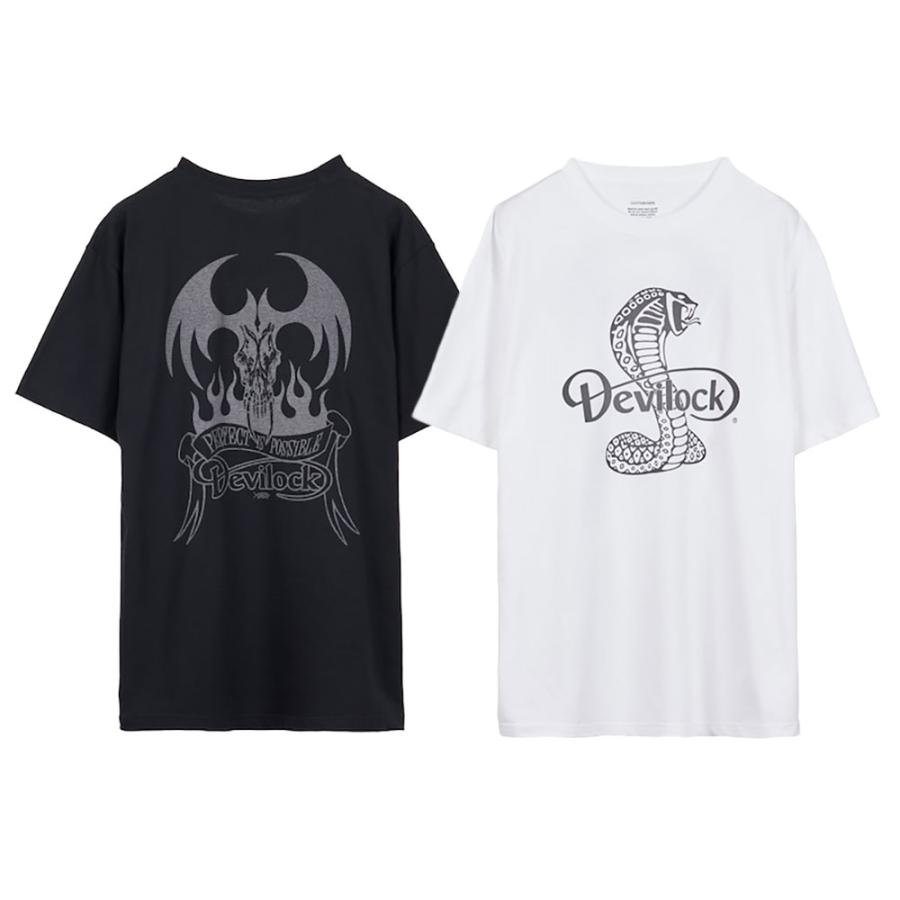 DEVILOCK Devilock デヴィロック COBRAロゴ & FIRE TATTOOロゴリフレクターTEE Tシャツ 半袖 メンズ ブランド ストリート ストリート系 デザイン ...