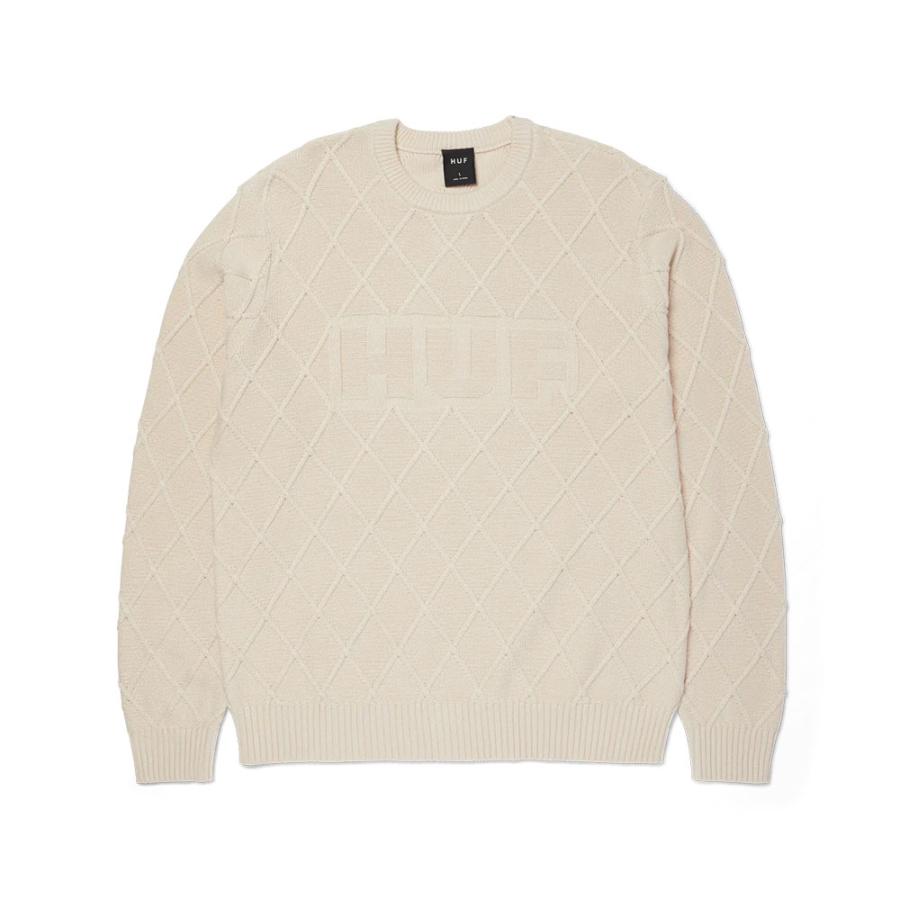 HUF ハフ GRID CREWNECK SWEATER KN00531 セーター ニット 長袖 ブランドロゴ ワンポイント ストリート ...