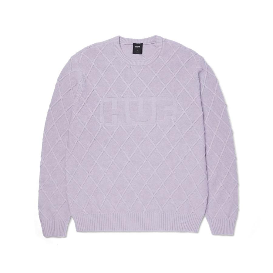 HUF ハフ GRID CREWNECK SWEATER KN00531 セーター ニット 長袖 ブランドロゴ ワンポイント ストリート ...