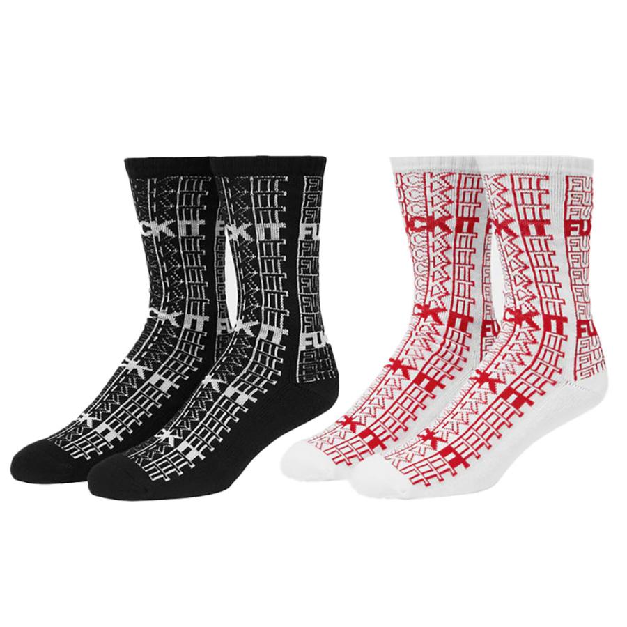HUF ハフ FUCK IT REPEAT CREW SOCKS SK00888SP25 ハイソックス クルーソックス 靴下 ロゴ デザイン アートワーク シンプル : BATTLELINE ...