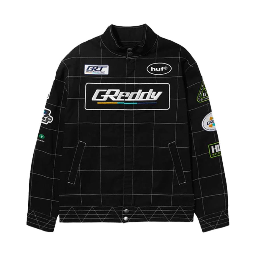 HUF ハフ X GREDDY RACING TEAM JACKET JK00421SP24 レーシングジャケット ワッペン フォーミュラ ...