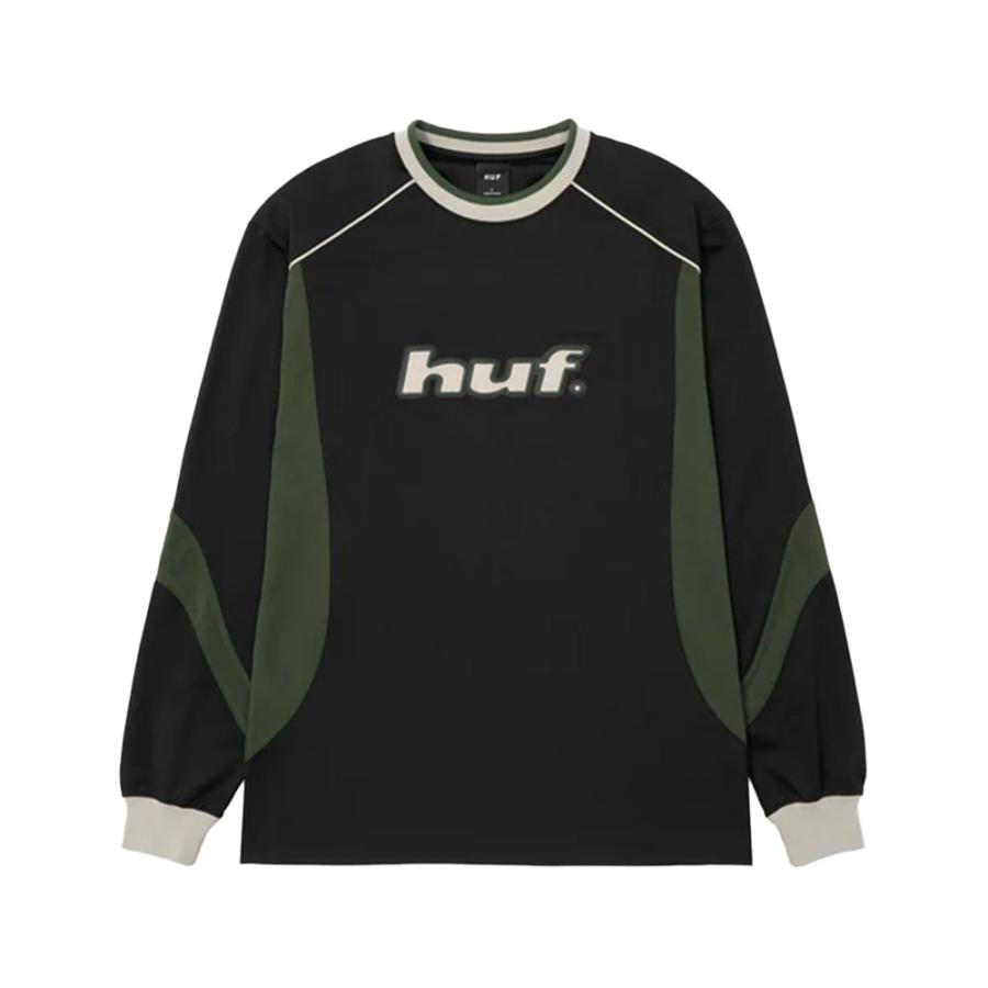 HUF ハフ DISTRESSED LOGO CREW KN80130FA24 ロンT Tシャツ カットソー ジャージー 長袖 ブランドロゴ ...