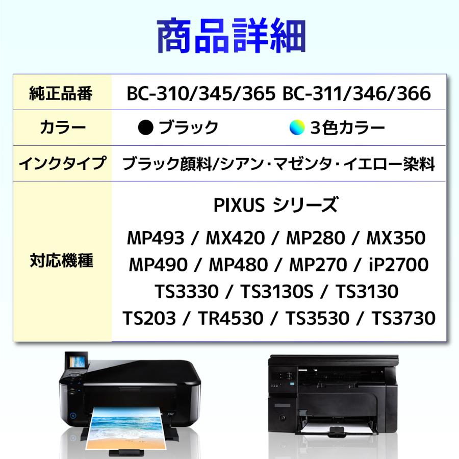 バウストア 【互換品】 BC-310 BC-345 BC-365 BC-311 BC-346 BC-366 詰め替えインク ブラック 1個 カラー iP2700 MP493 TS3130 ...
