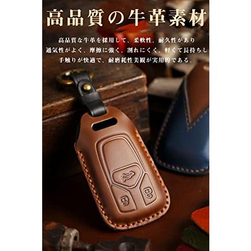 [LETINGFAR] キーケース アウディ用 スマートキーケース 高級 牛革 キーカバー A アウディ専用設計 キーホルダー アウディ A3/A4L/A6L/A7L/A5/A8/Q2L/Q3 ...