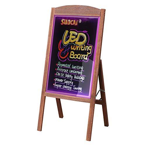 UNHO LED 立て看板 A型 光る看板 看板 スタンド 屋外 高さ90cm 木製 ウェルカムボード メニューボード 電飾看板 リモコン付き ...