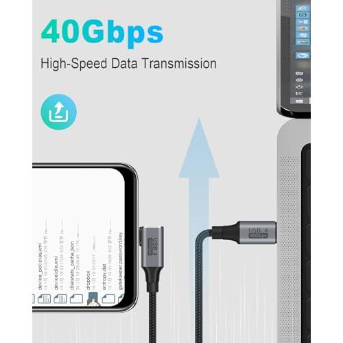 Poyiccot L型 USBC ケーブル 短い、30cm USB C ケーブル L字 PD対応 100W/5A 急速充電 40Gbps 高速データ転送 USB 4.0 type c タイプc ...
