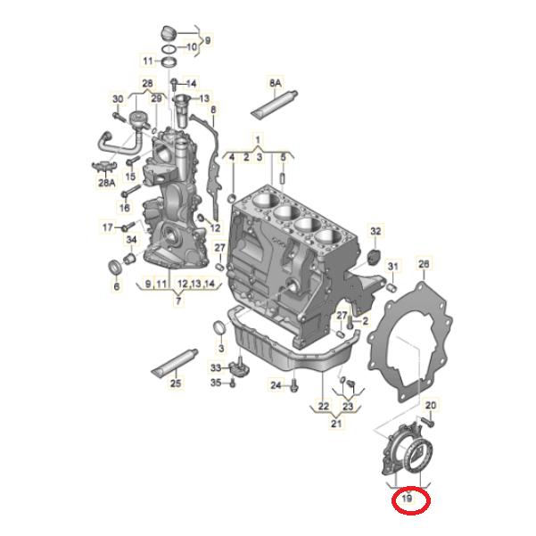 フォルクスワーゲン アウディ リア クランクシャフトシール 030103171K 純正品 : Bay side parts - 通販 ...