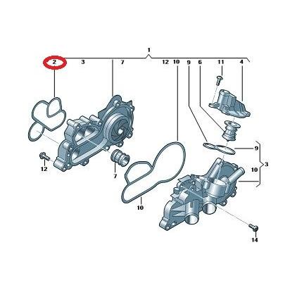 フォルクスワーゲン VW アウディ サーモスタットガスケット ザビートル ゴルフ7 パサート ポロ ティグアン A1 A3 A4 A5 Q2 ...