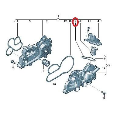 フォルクスワーゲン VW アウディ サーモスタットガスケット ザビートル ゴルフ7 パサート ポロ ティグアン A1 A3 A4 A5 Q2 ...
