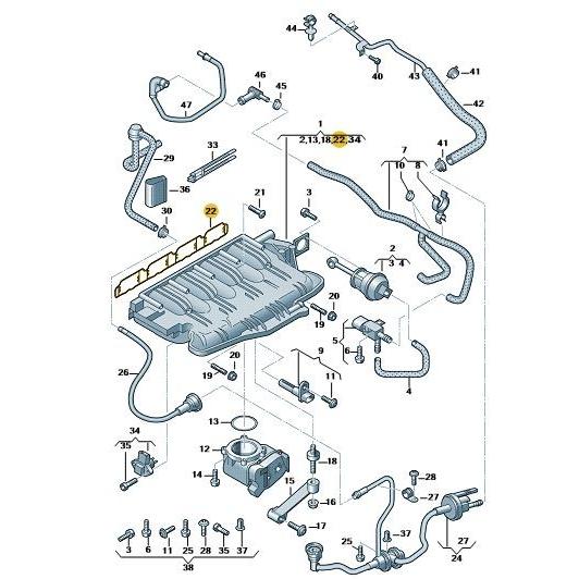 フォルクスワーゲン アウディ インマニガスケット ゴルフ6 A3 A4 A5 Q3 TT 等 06J129717 ELRING製 : Bay ...