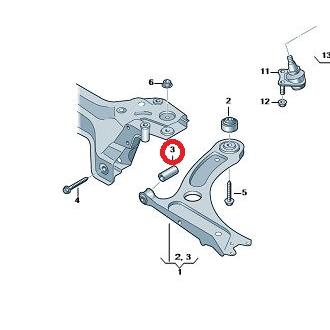 フォルクスワーゲン VW アウディ ロアアームブッシュ 片側分 191407182 357407182 優良品 左右共通 : Bay side ...