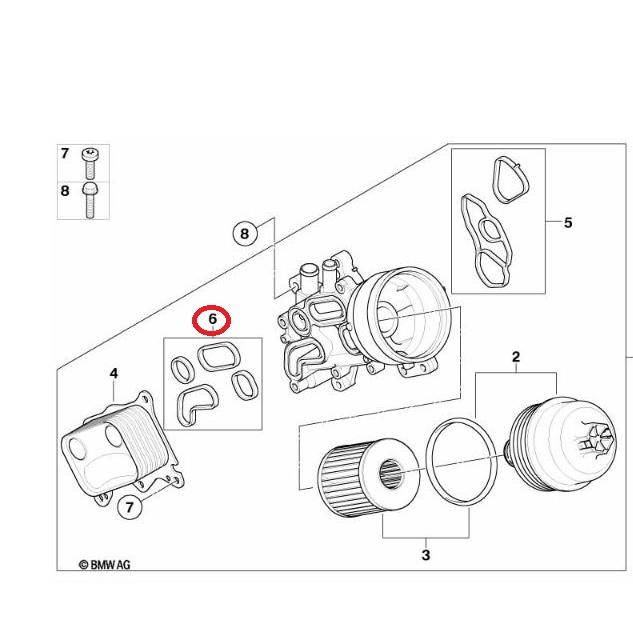 MINI BMW ミニ オイルクーラーガスケット R57 R60 R59 R61 等 11428643747 11427557010 ...