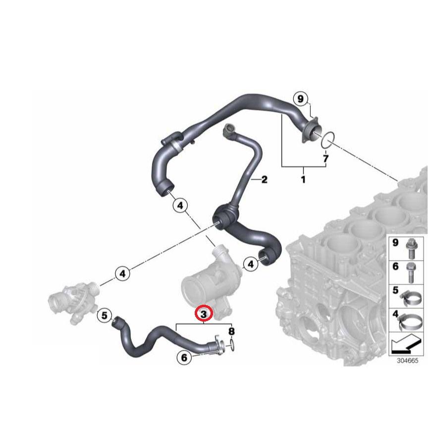 BMW ウォーターホース 1シリーズ F20 F21 2シリーズ F22 F87 3シリーズ F30 F80 F34 F31 4シリーズ ...